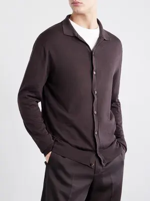 Caruso Silk And Cotton-blend Button-down Cardigan