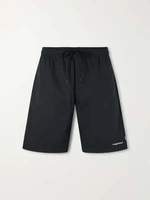 NEIGHBORHOOD Easy Straight-leg Logo-embroidered Shell Shorts - Black