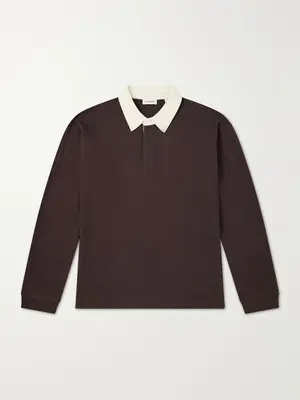FRAME Cotton-jersey Polo Shirt - Brown