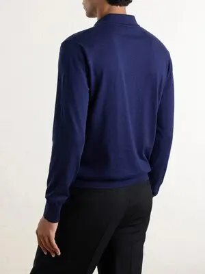 Eleventy Cotton And Cashmere-blend Polo Shirt