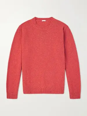 Caruso 100% Wool Crew Neck Sweater - Red