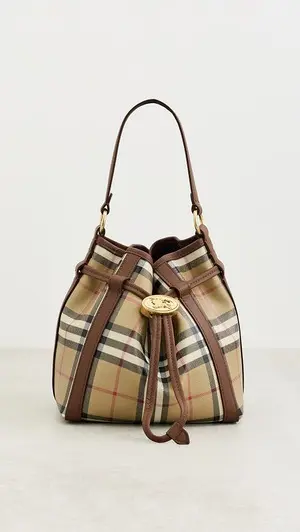Burberry Mini Drawstring Bucket Bag - Archive Beige