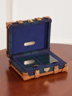 Ralph Lauren Sawyer Leather-trimmed Checked Canvas Card Set - Brown