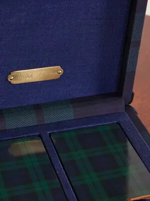 Ralph Lauren Sawyer Leather-trimmed Checked Canvas Card Set
