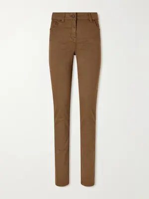 Purdey Cotton, Lyocell And Silk-blend Skinny-leg Pants