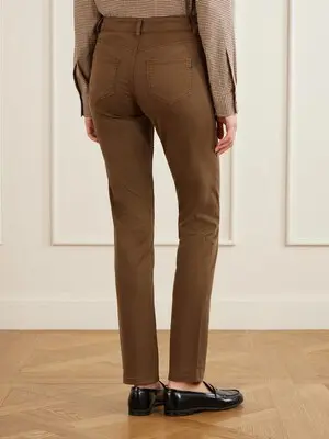 Purdey Cotton, Lyocell And Silk-blend Skinny-leg Pants