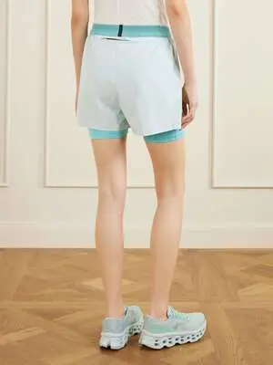 On Performance 3" Layered Mesh-trimmed Stretch-jersey Shorts
