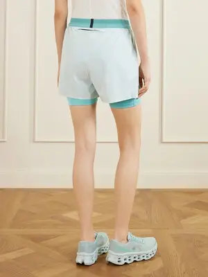 On Performance 3" Layered Mesh-trimmed Stretch-jersey Shorts