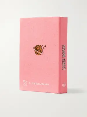 OLYMPIA LE-TAN Embroidered "cookie Monster Fantastic Cookbook" Canvas Clutch - Pink