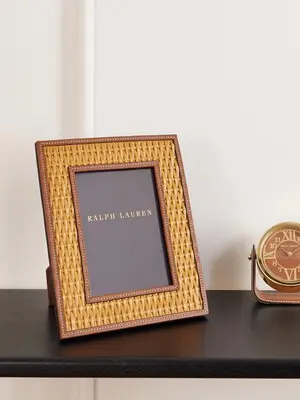 Ralph Lauren Bailey Woven Rattan Frame With Leather Trim