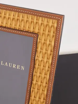Ralph Lauren Bailey Woven Rattan Frame With Leather Trim