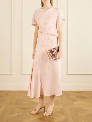 OLYMPIA LE-TAN Embroidered Tulip Clutch - Pink