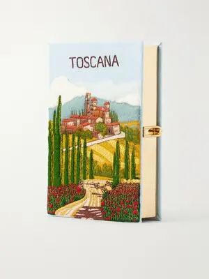 OLYMPIA LE-TAN Toscana Embroidered Canvas Clutch - Multi