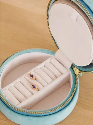 L’ATELIER NAWBAR L'atelier Nawbar Embroidered Velvet Jewelry Case