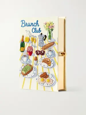 OLYMPIA LE-TAN Embroidered Brunch Club Book Clutch - Multi