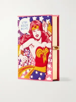 OLYMPIA LE-TAN Wonder Embroidered Canvas Clutch - Multi