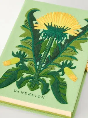 OLYMPIA LE-TAN Dandelion Embroidered Book Clutch