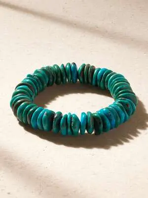 Jia Jia Jumbo Heishi 14-karat Gold And Beaded Bracelet - Turquoise
