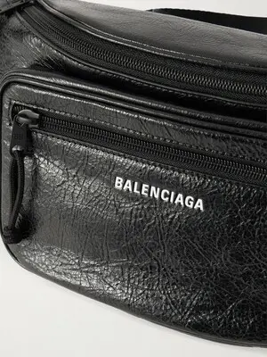 Balenciaga Crinkled Glossed-leather Belt Bag