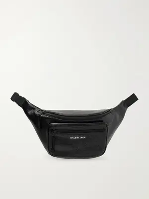 Balenciaga Crinkled Glossed-leather Belt Bag - Black