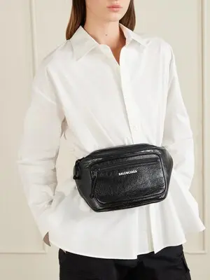 Balenciaga Crinkled Glossed-leather Belt Bag
