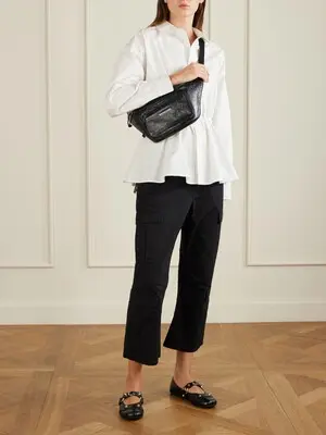 Balenciaga Crinkled Glossed-leather Belt Bag