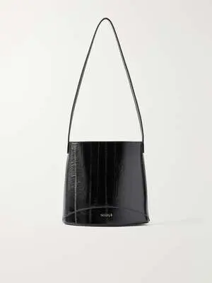 NEOUS Pardalis 2.0 Eel-effect Leather Shoulder Bag - Black