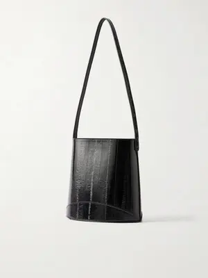 NEOUS Pardalis 2.0 Eel-effect Leather Shoulder Bag - Black