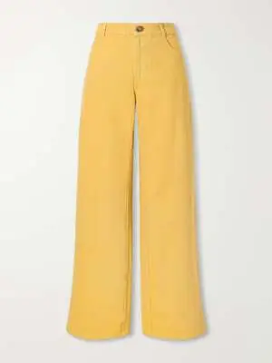 Christopher Esber Relaxed Denim Quartz Cotton Wide-leg Pants - Yellow