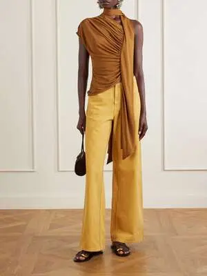 Christopher Esber Relaxed Denim Quartz Cotton Wide-leg Pants