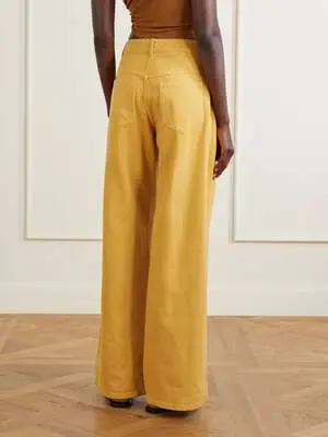 Christopher Esber Relaxed Denim Quartz Cotton Wide-leg Pants