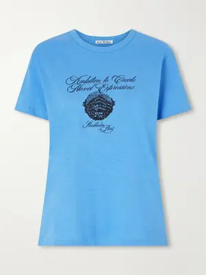 Acne Studios Eram Nobel Graphic Print Cotton And Hemp-blend T-shirt