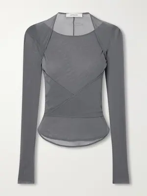 LEMAIRE Ballerina Layered Mesh Top - Gray