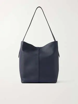 METIER Tilt 22 Textured-leather Shoulder Bag - Midnight Blue