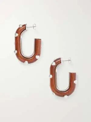 Rabanne Embellished Silver-tone Earrings - Red