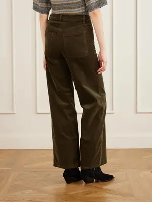 FRAME Le Slim Palazzo Modernist Corduroy Wide-leg Pants - Green