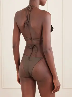 Magda Butrym Appliquéd Triangle Bikini Top - Brown