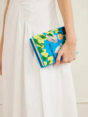 OLYMPIA LE-TAN Embroidered Canvas Clutch