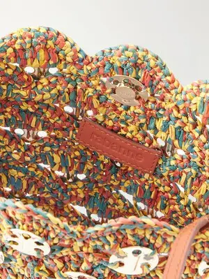 Rabanne 1969 Embellished Raffia Shoulder Bag