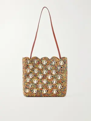Rabanne 1969 Embellished Raffia Shoulder Bag - Multi