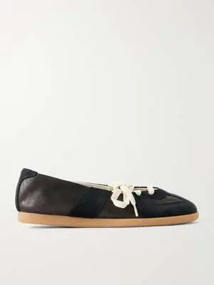 MAISON MARGIELA Replica Suede-trimmed Leather Sneakers - Black