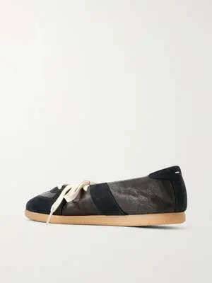MAISON MARGIELA Replica Suede-trimmed Leather Sneakers - Black