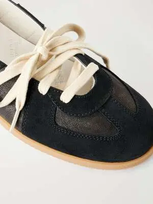 MAISON MARGIELA Replica Suede-trimmed Leather Sneakers - Black