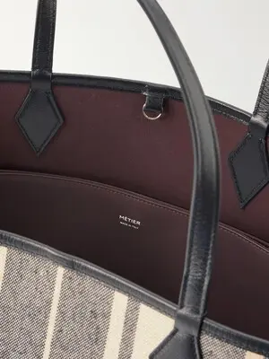METIER Chameleon 41 Striped Canvas And Leather Tote
