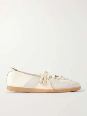 MAISON MARGIELA Replica Suede-trimmed Leather Sneakers - Cream