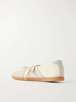 MAISON MARGIELA Replica Suede-trimmed Leather Sneakers - Cream