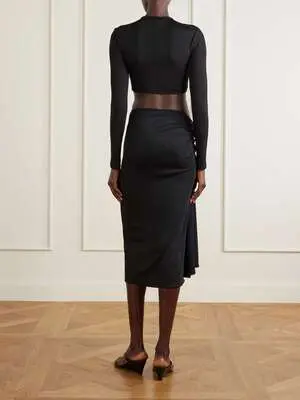 Christopher Esber Droplet Crystal-embellished Ribbed Blouse