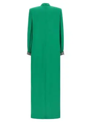 Valentino Garavani Cady Couture Dress With Embellished Cuffs - Green