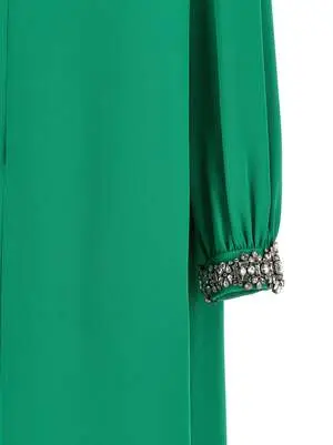 Valentino Garavani Cady Couture Dress With Embellished Cuffs - Green