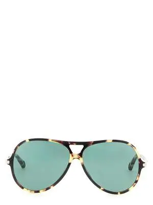 Chloé Aviator Sunglasses With Tortoiseshell Finish - Multicolor